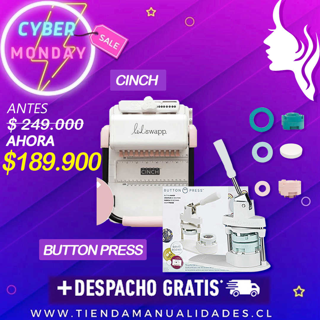 CYBER-BUTTON-PRESS-+-CINCH-ROSADA - TIENDAMANUALIDADES.CL CYBER-BUTTON-PRESS-+-CINCH-ROSADA - TIENDAMANUALIDADES.CL